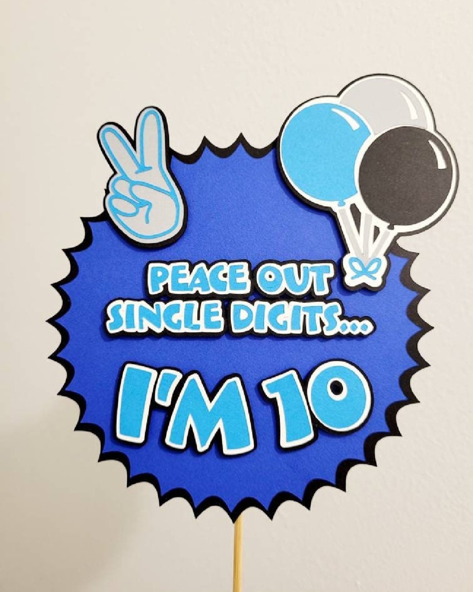 Double Digits Cake Topper Milestone Birthday Cake Topper Boy or Girl ...