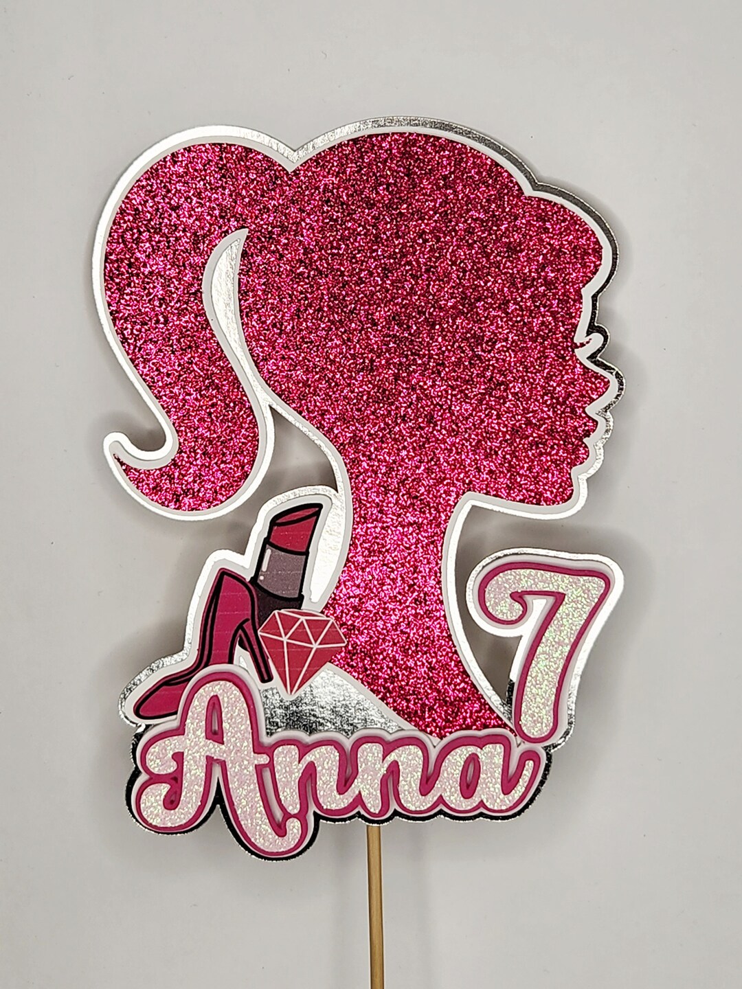 Girly Cake Topper Pink Doll Topper Makeup Birthday Decoration High ...