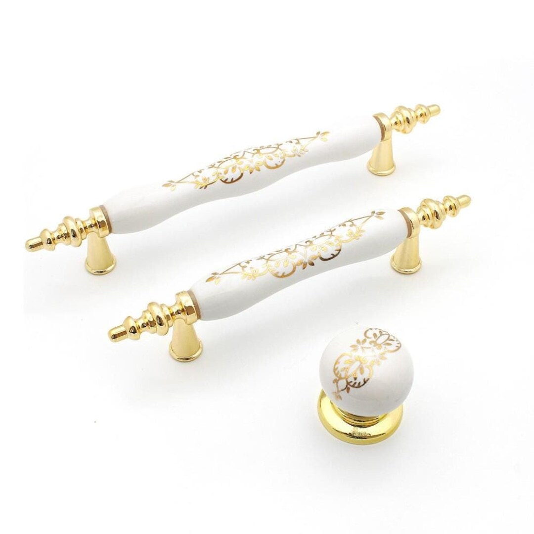Gold Gilded Palace Cabinet Handle Luxury Cupboard Door Knob and Handle ...