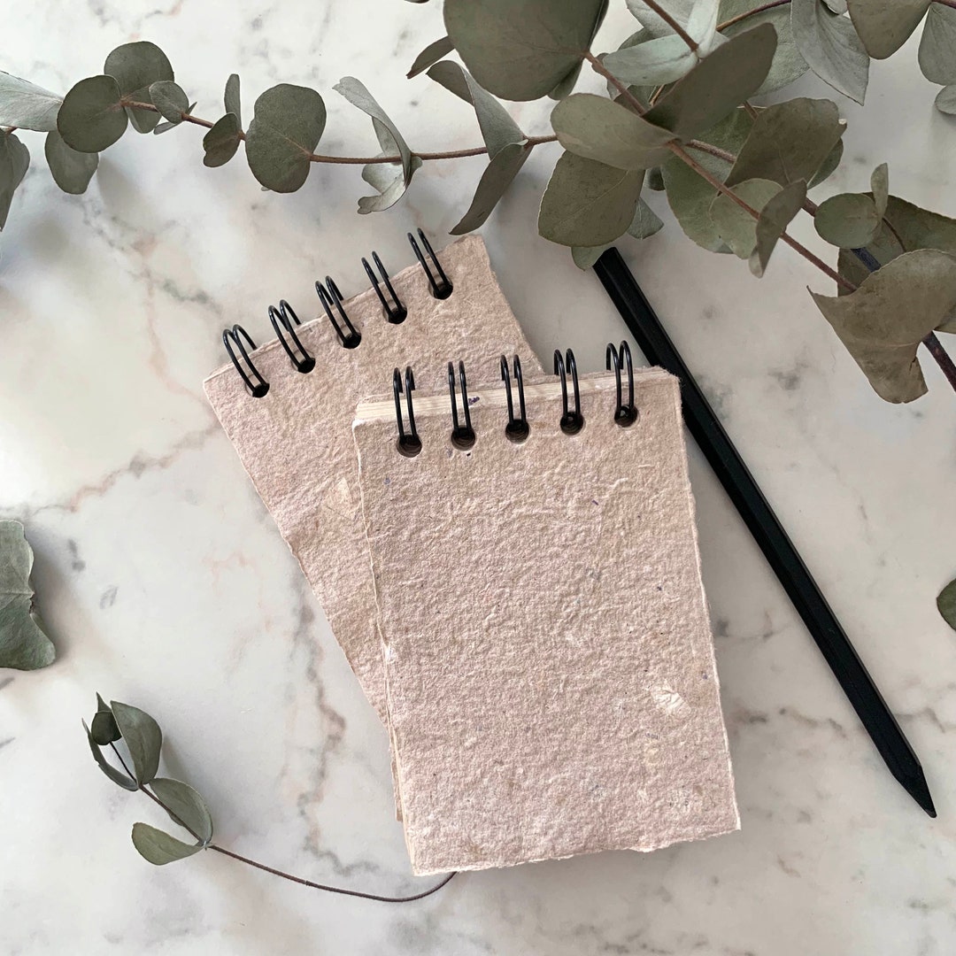 Recycled Paper Notepad With Black Spiral, A7 Format, Beige Colour - Etsy