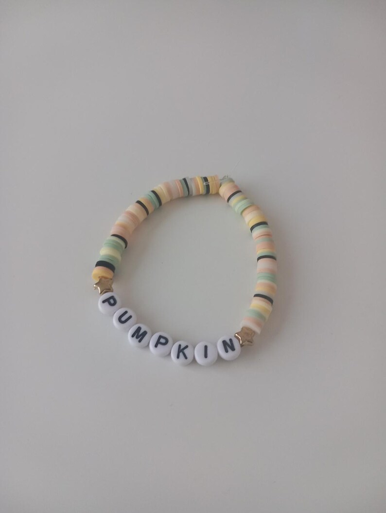 Preppy Pumpkin Bracelet Fall Aesthetic Boho Clay Bead Bracelet Pumpkin ...