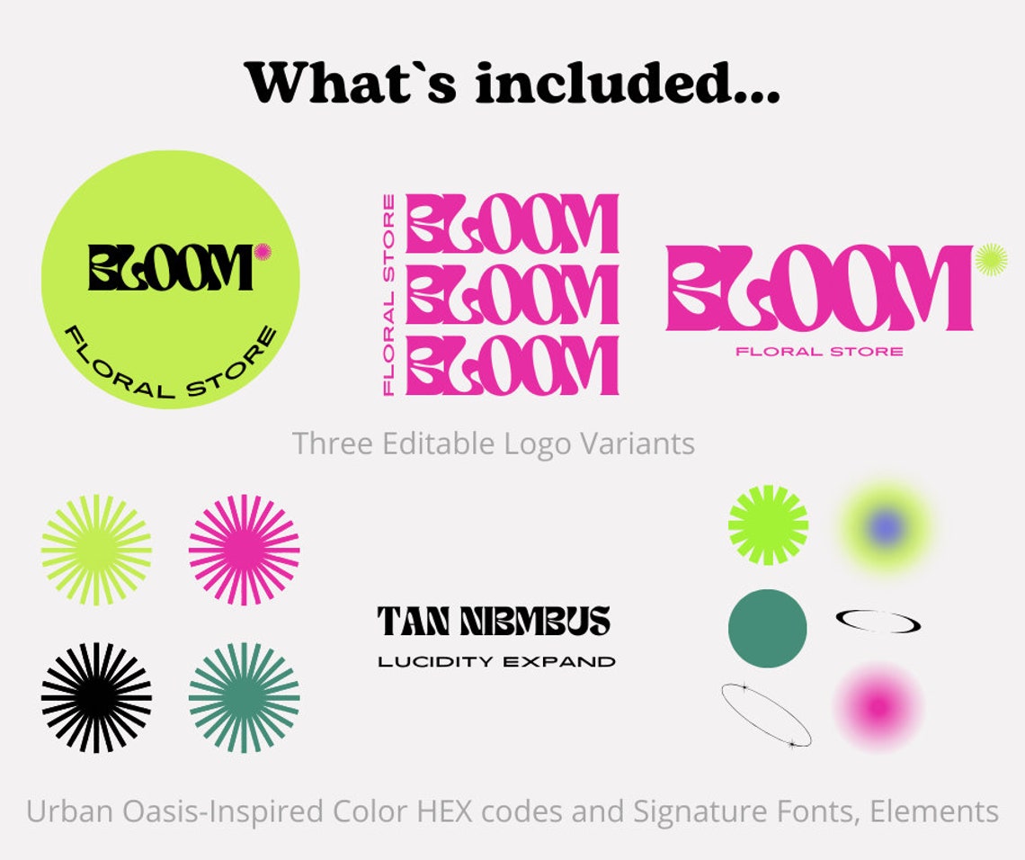 Editable Canva Logo Design I Urban Oasis Branding Kit: Editable Logos ...