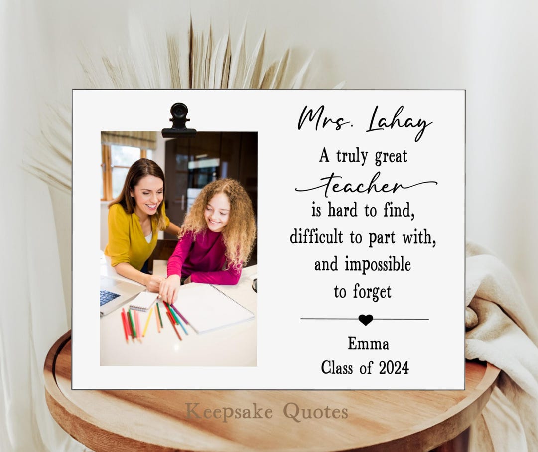 Teacher Gift From Student, Personalized Teacher Picture Frame, Favorite ...
