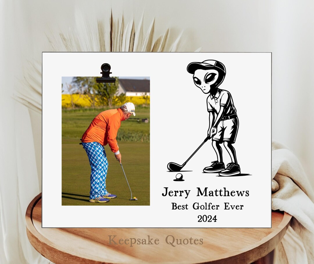 Engraved Alien Golfer Gift, Personalized Golfer Picture Frame Funny ...