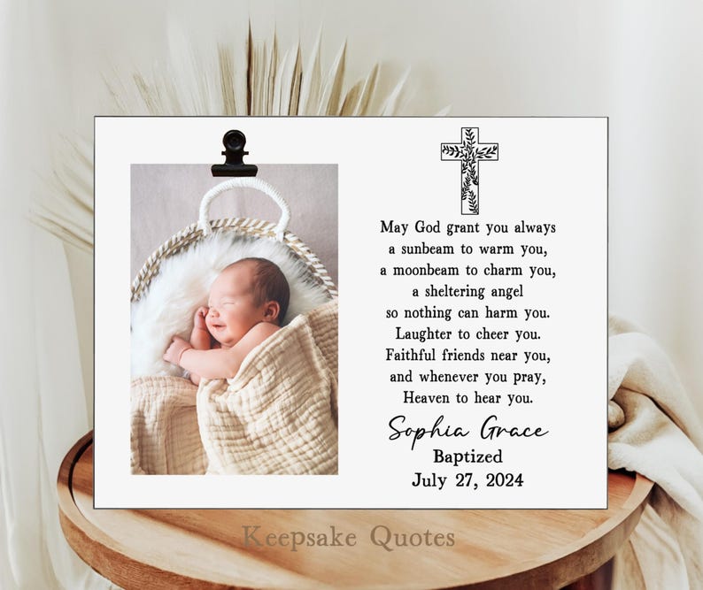 Baptism Gift Girl Picture Frame Baptism Gift From Godparents ...