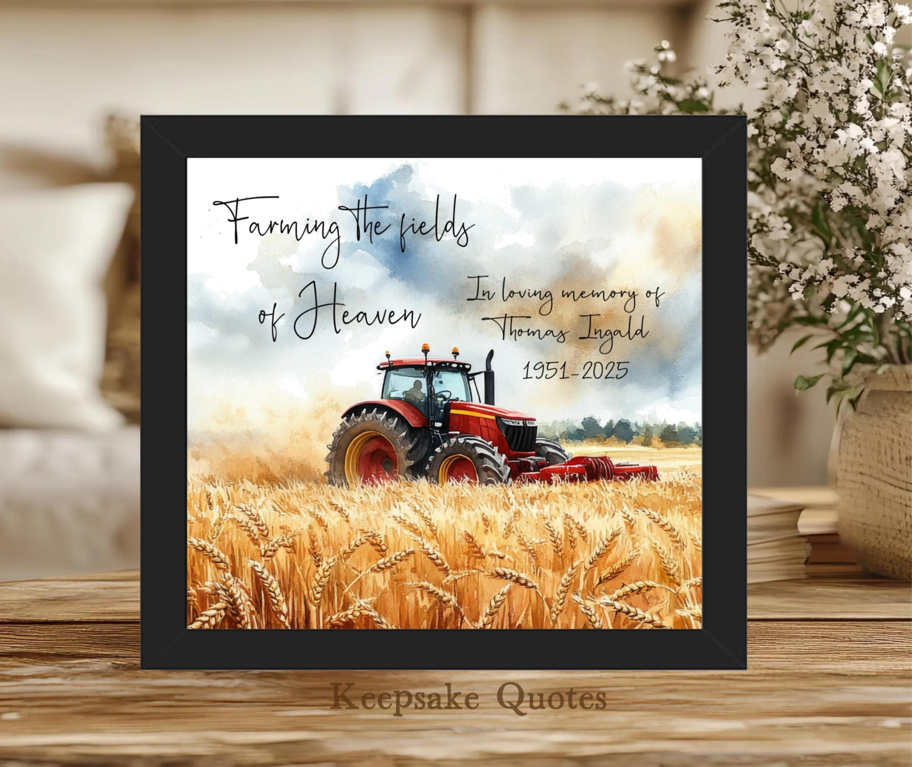 Personalized Farmer Memorial Gift, Family Loss Sympathy, Farm Tractor ...