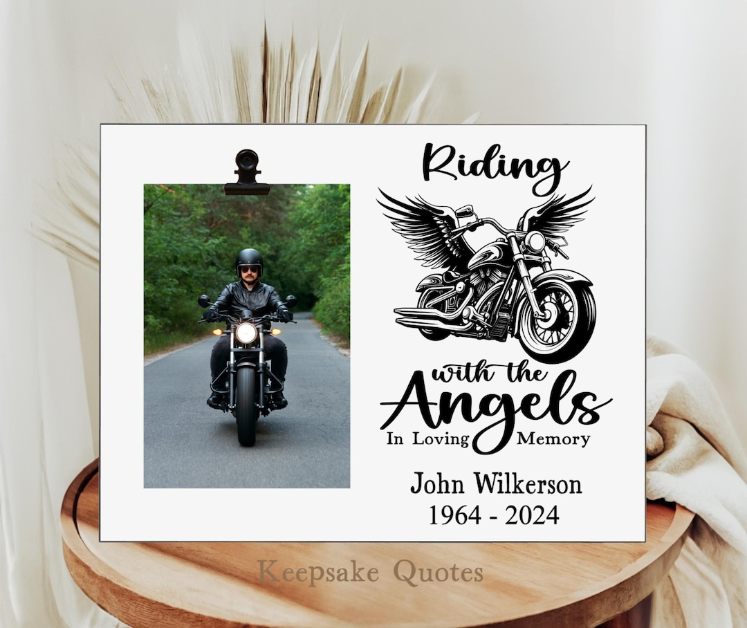 Riding With the Angels Motorcycle Memorial Gift in Loving Memory ...