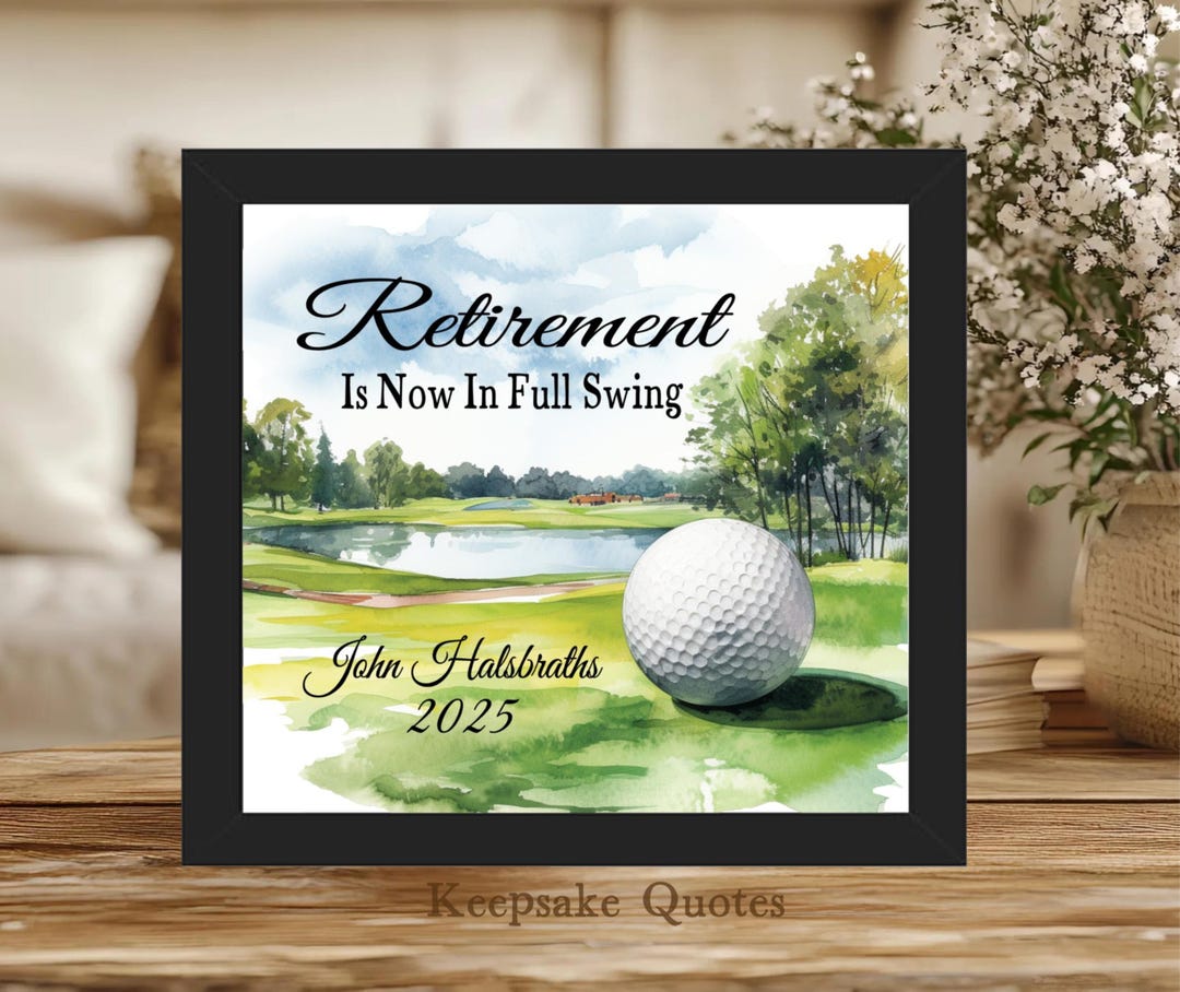 Golf Retirement Gift for Golfer, Personalized Golf Course Painting ...