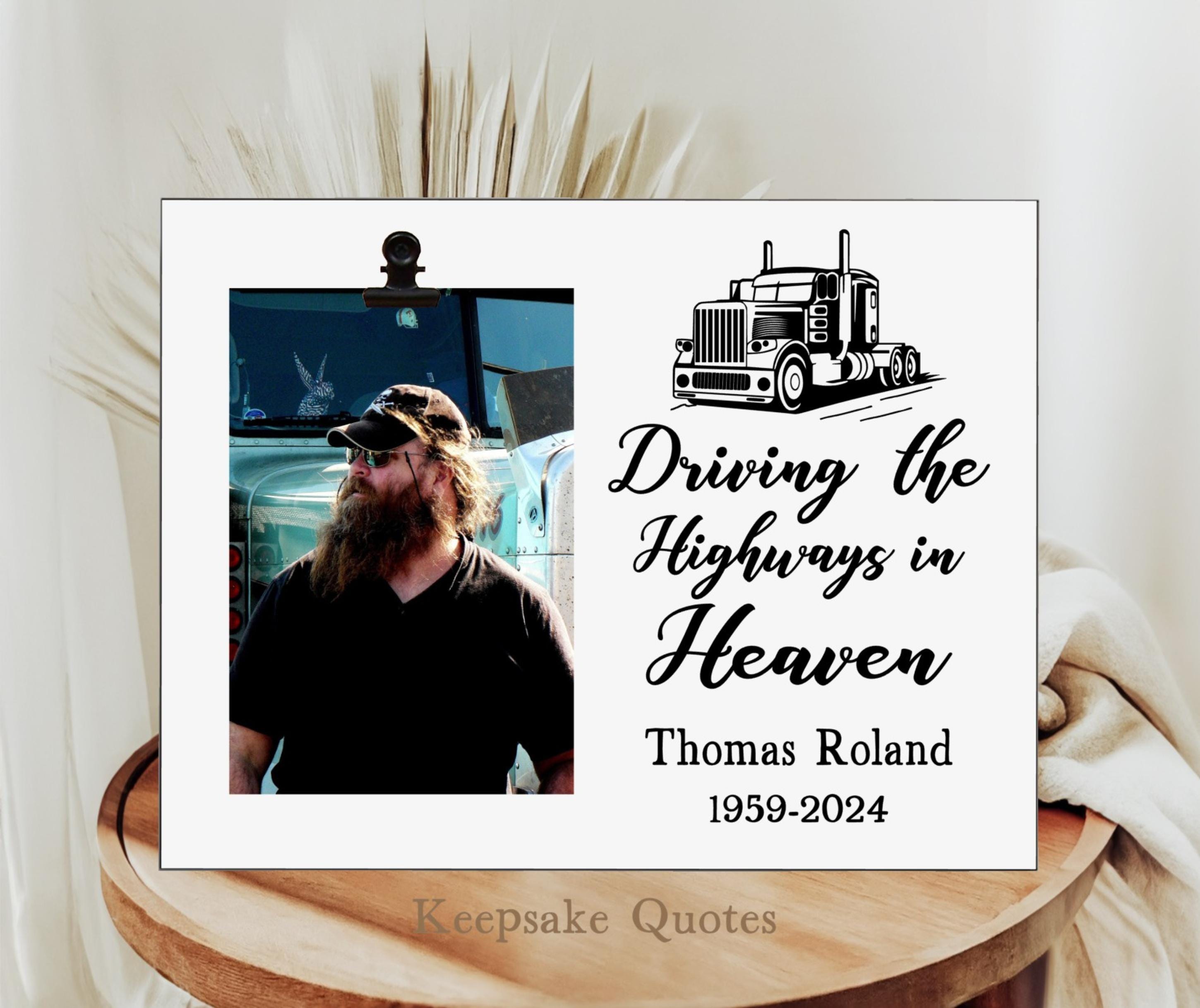 Semi Truck Memorial Gift, Personalized Truck Driver Memorial Picture ...