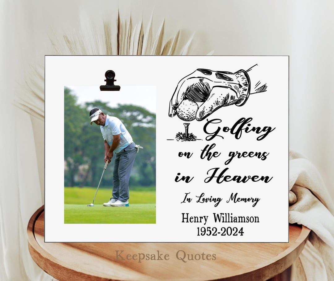 Golfer Memorial Gift, Golfing Memorial Picture Frame Personalized Golf ...