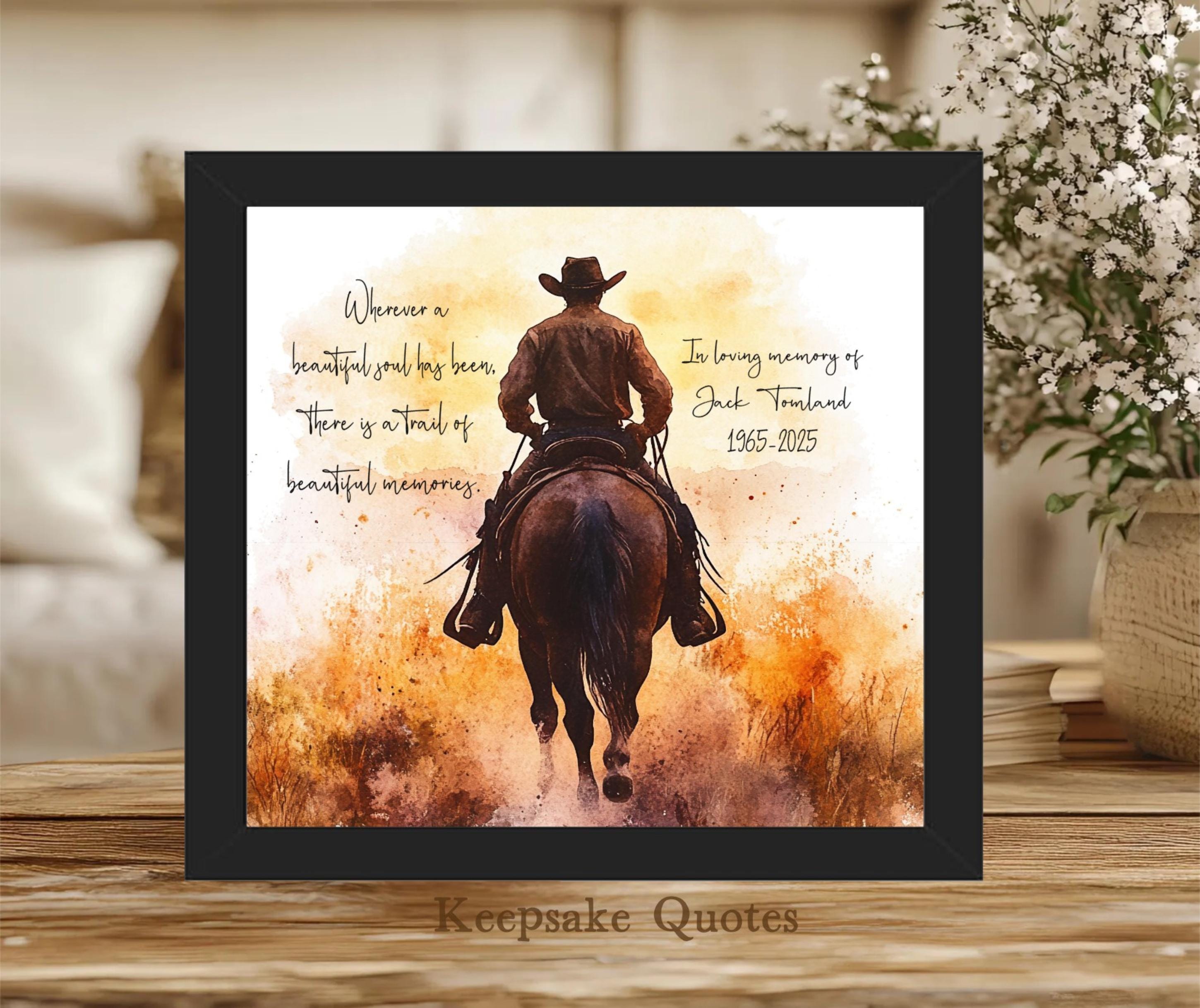 Personalized Cowboy Memorial Gift Sympathy Remembrance Keepsake ...