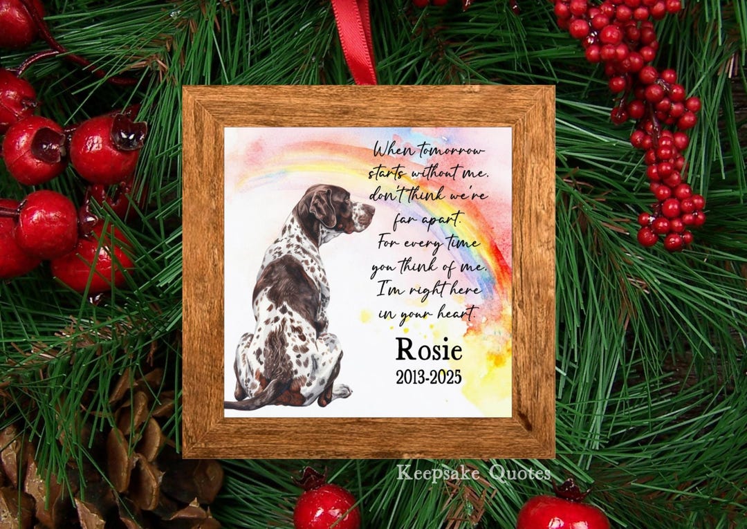 Personalized German Shorthaired Pointer Memorial Ornament Gift, GSP Dog ...