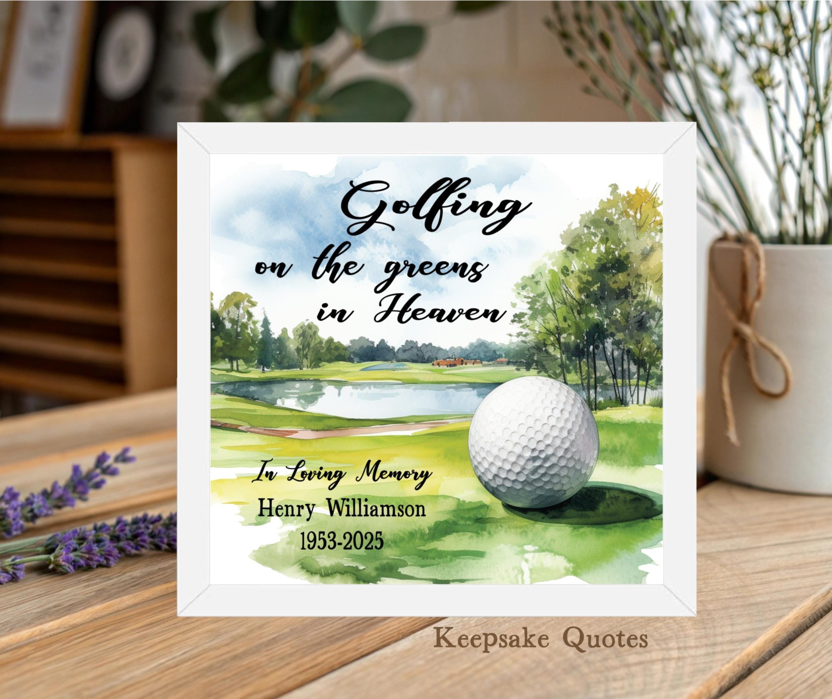 Personalized Golf Memorial Gift, Golfing on the Greens in Heaven ...