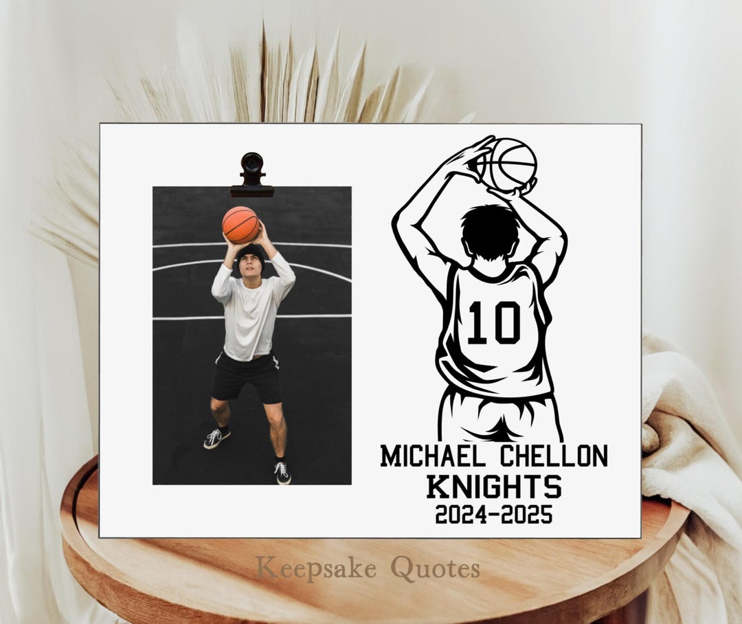 Personalized Basketball Gift for Boys, Men, Engraved Basketball Picture ...