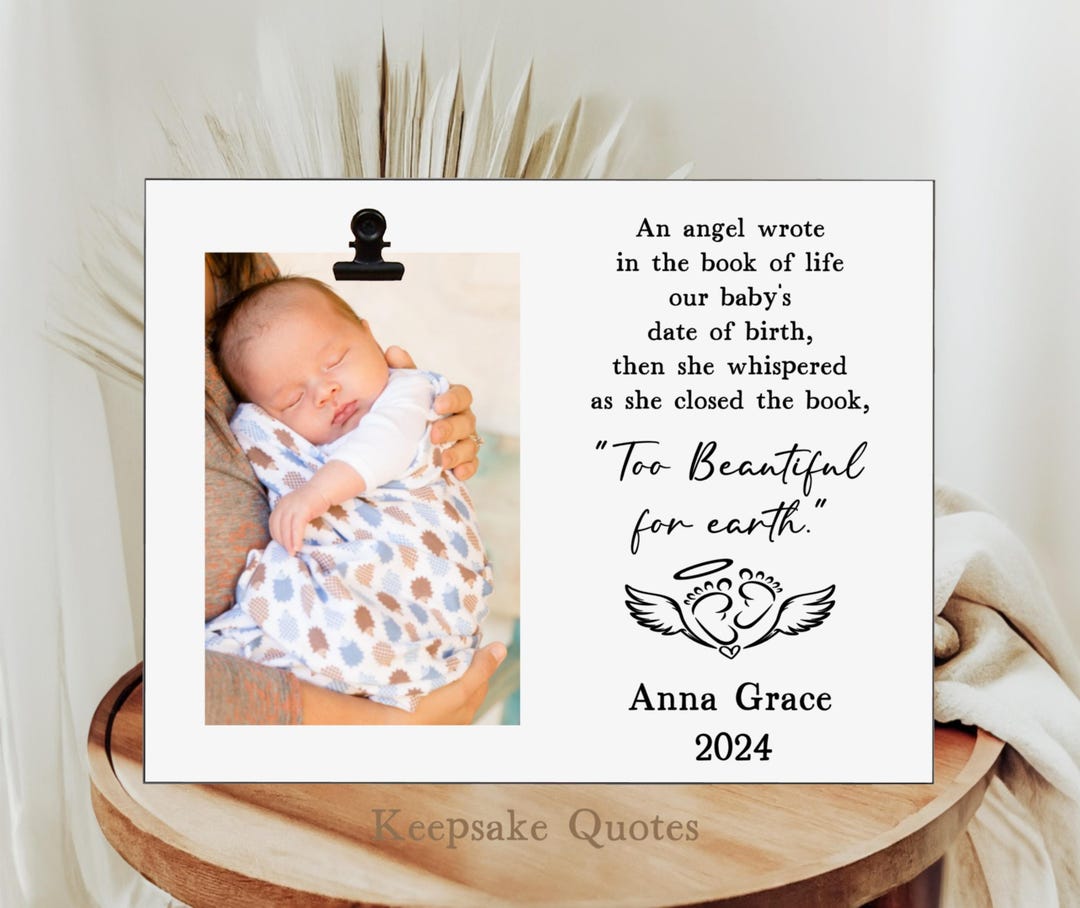 Baby Memorial Picture Frame Personalized Remembrance Sympathy Gift for ...
