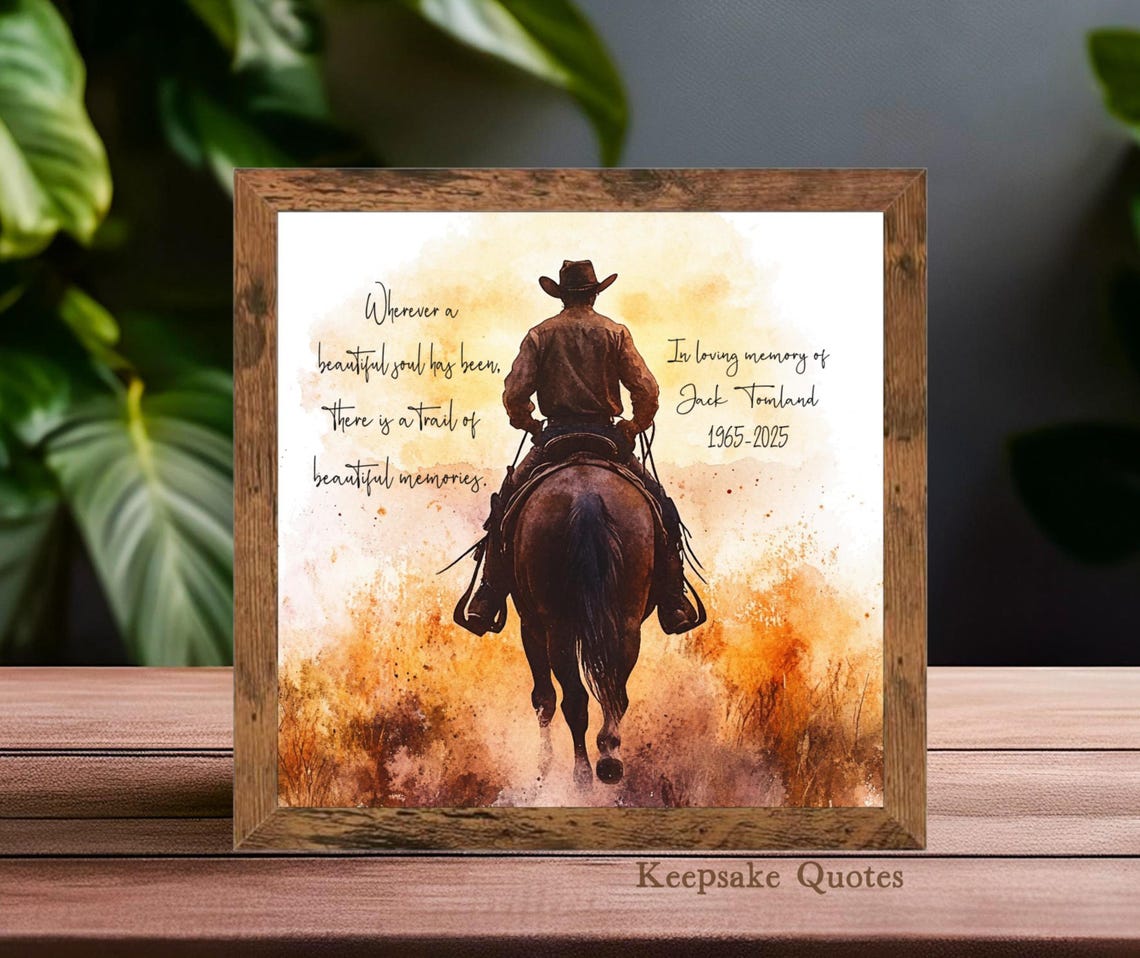 Personalized Cowboy Memorial Gift Sympathy Remembrance Keepsake ...