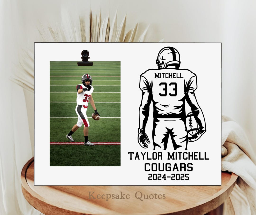 Personalized Football Picture Frame Football Gift, Football Player Gift ...