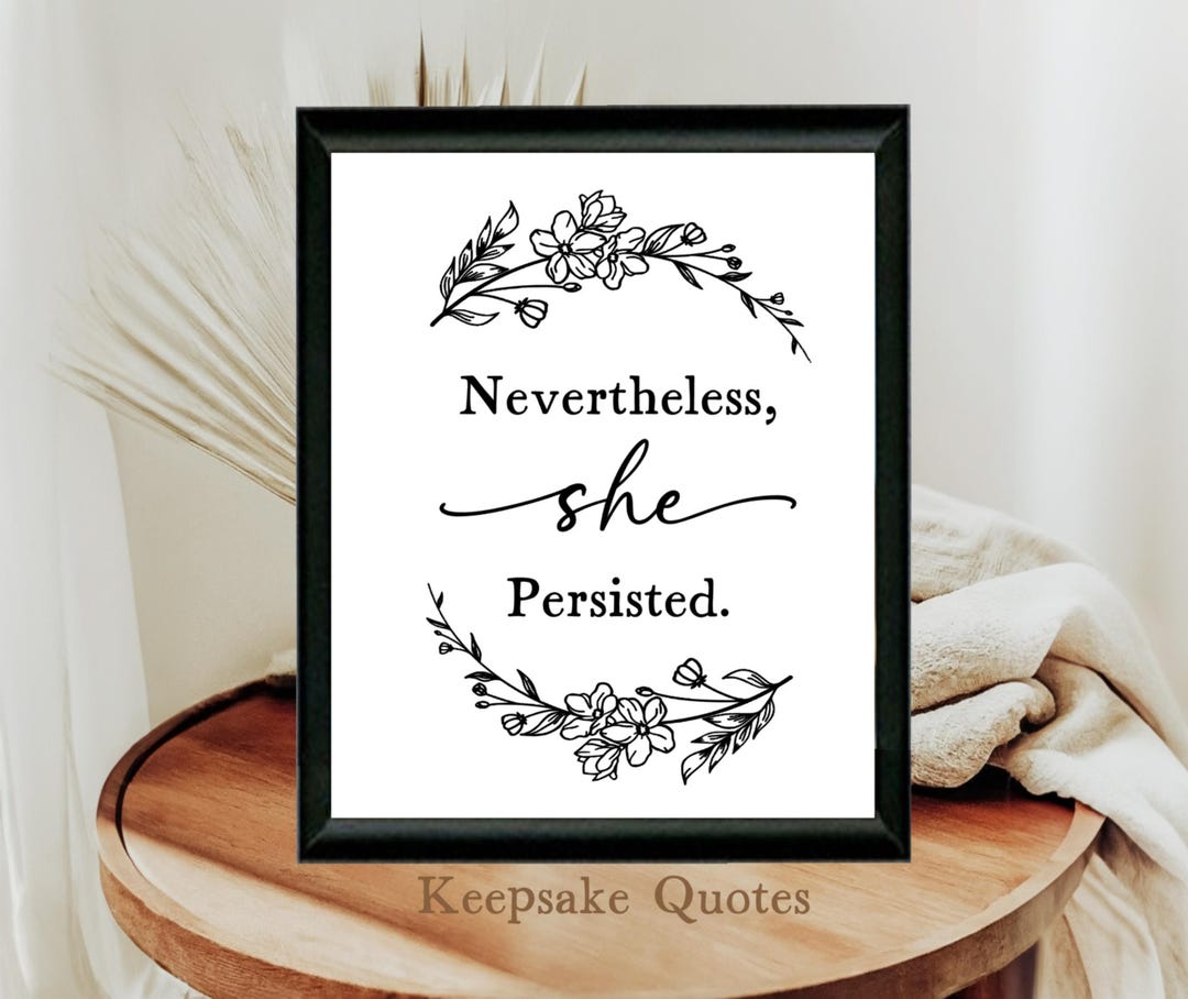 Nevertheless She Persisted Engraved Sign Motivational Gift for Her ...