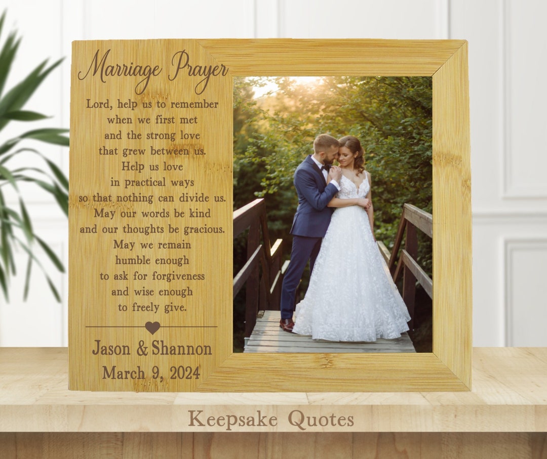 Marriage Prayer Picture Frame Religious Wedding Picture Frame ...