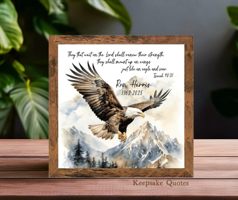 Eagle Memorial Gift, Isaiah 40:31 Bible Verse Faith Sympathy in Loving ...
