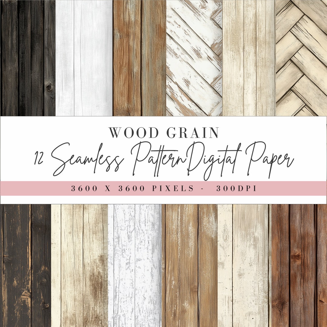 Wood Grain Digital Paper, Commercial Use PNG, Vintage Shabby Chic ...