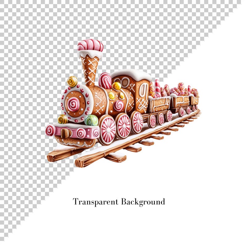 Christmas Gingerbread Village Clipart, Watercolor Style, Transparent ...