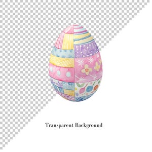 Pastel Easter Eggs Clipart, Watercolor Style, Pattern Egg Clip Art ...