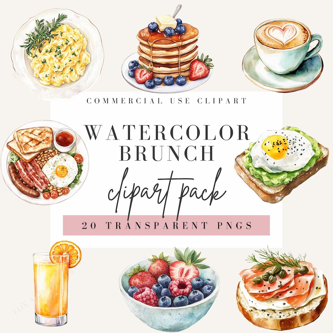 Brunch Clipart, Breakfast Food Clip Art, Pancakes & Coffee Images ...