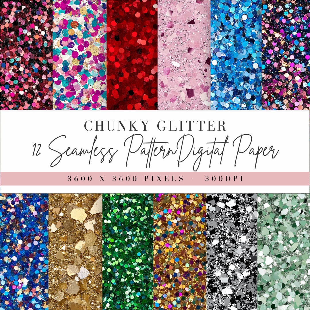 Chunky Glitter Digital Paper, Commercial Use PNG, Glittery Texture ...