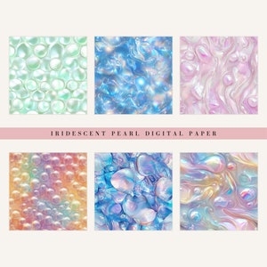 Iridescent Pearl Digital Paper, Pearlescent Style, Commercial Use PNG ...