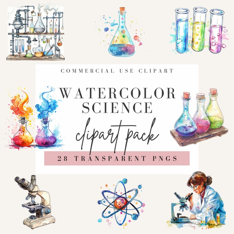 Science Watercolor Clipart, Science Teacher, Chemistry Class, Test Tube ...