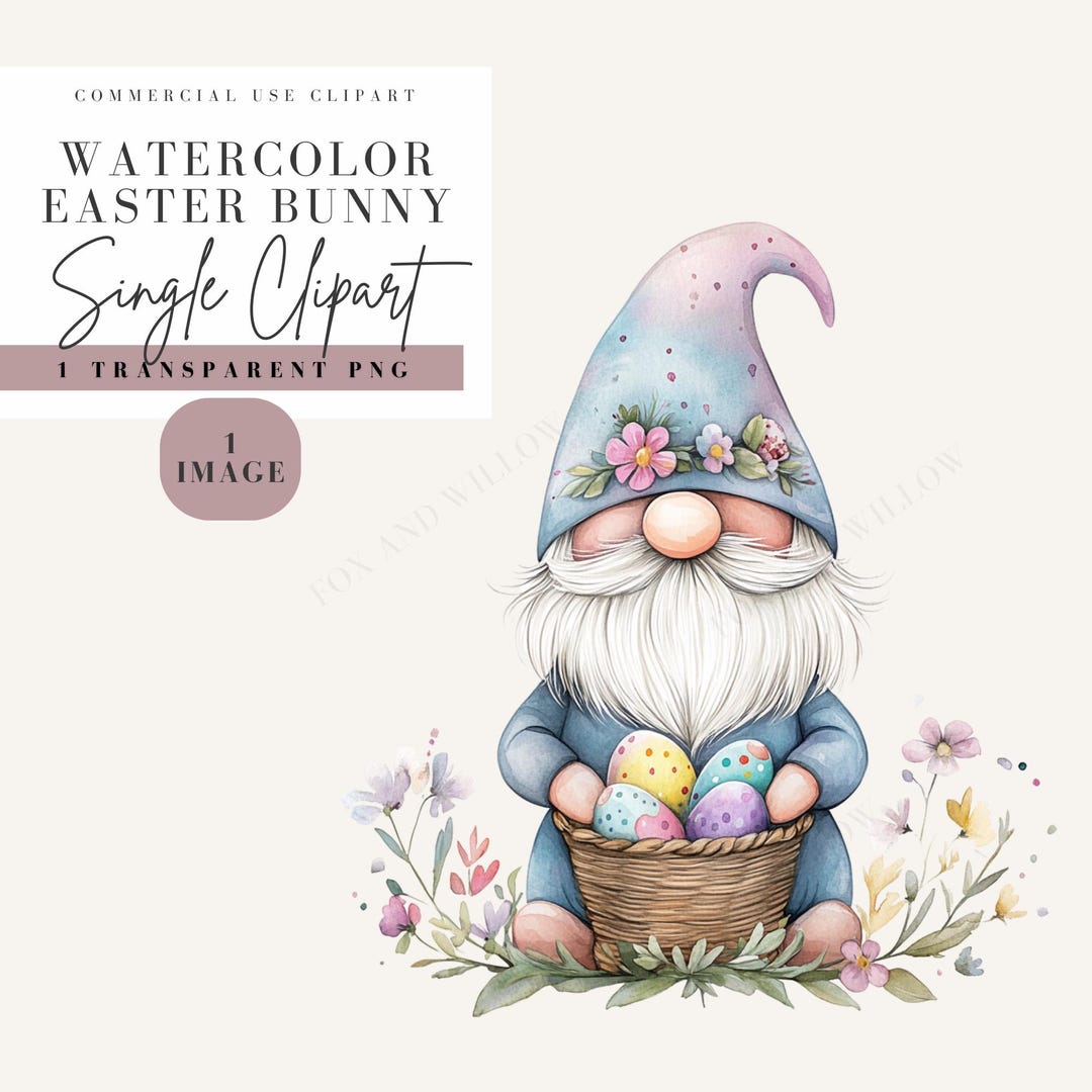 Easter Gnome Clipart, Spring Gnomes Clip Art, Easter Egg Design, Pastel ...