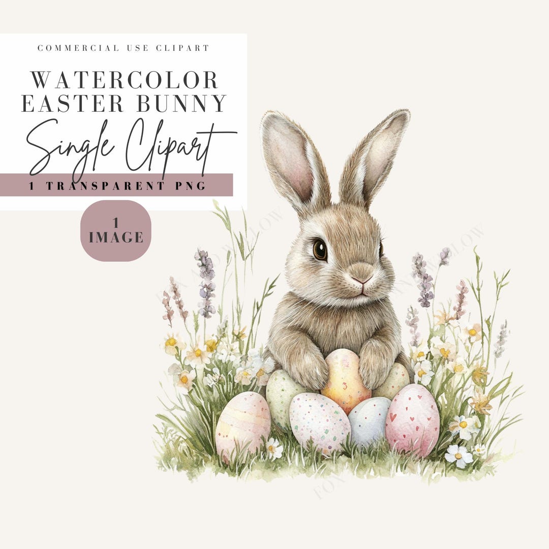 Easter Bunny Clipart, Cute Rabbit Clip Art, Spring Easter Egg Design ...