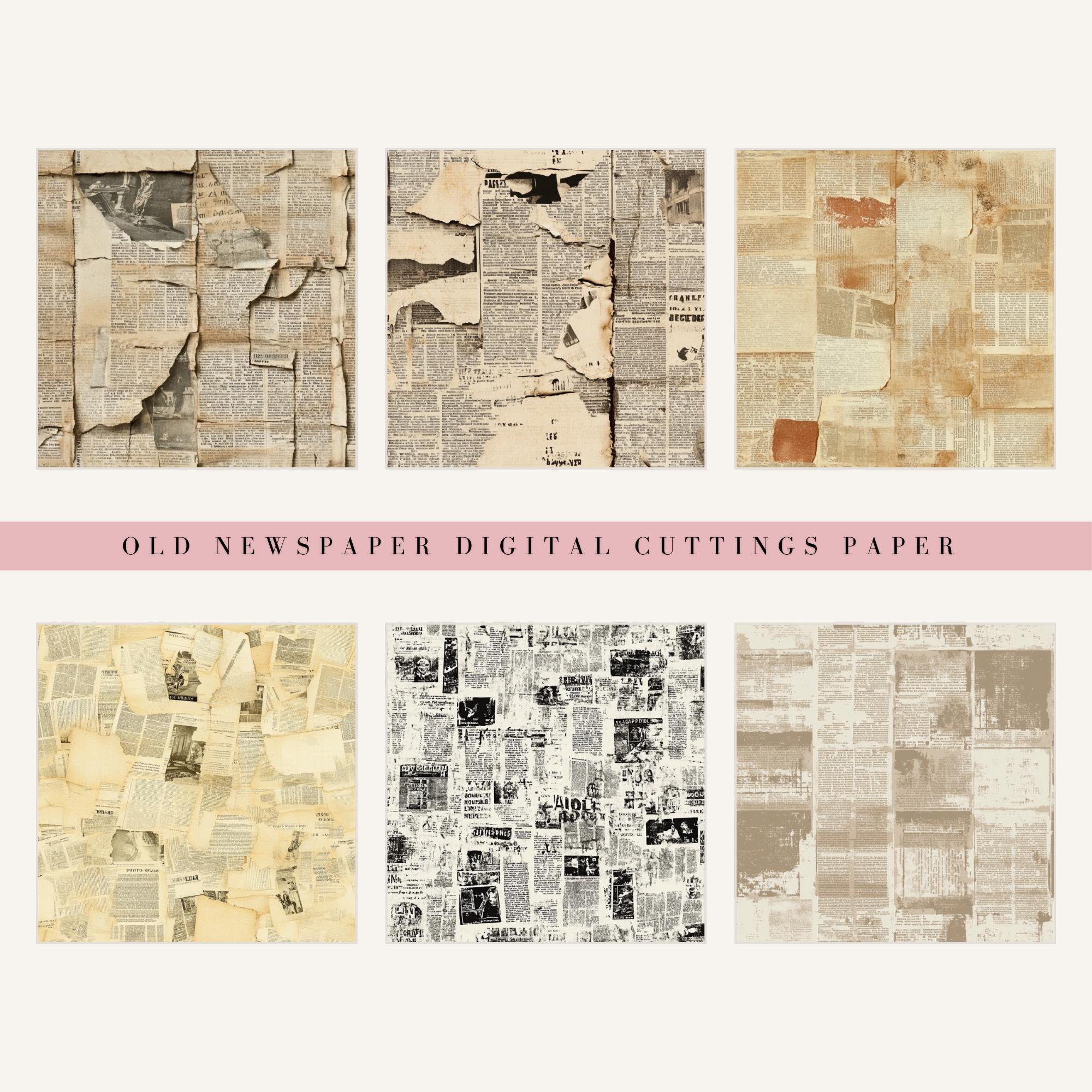 Old Newspaper Digital Paper, Commercial Use PNG, Vintage News Print ...