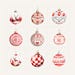 Red Christmas Baubles Clipart, Watercolor Style, Festive Clip Art, Xmas ...