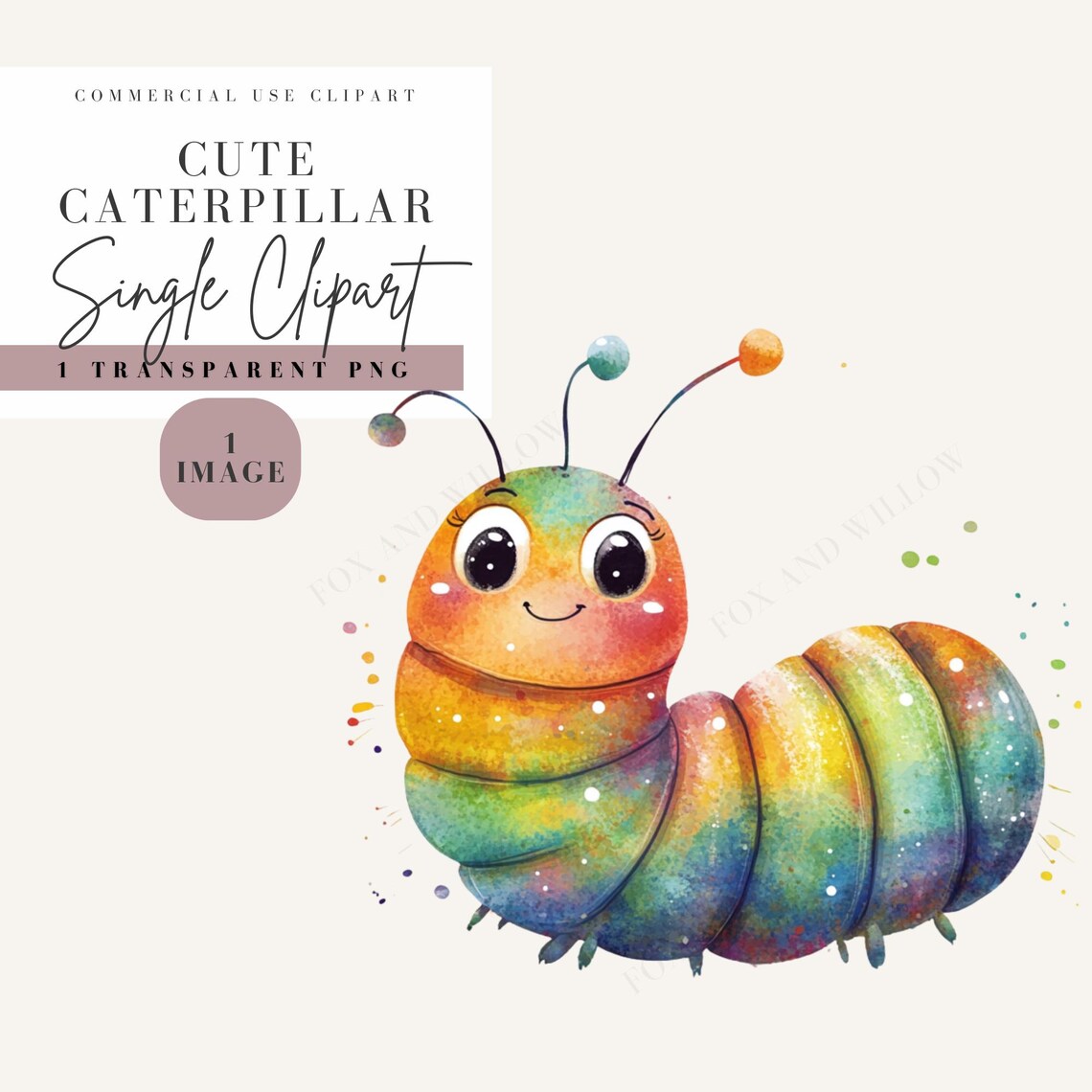 Cute Caterpillar Clipart, Kawaii Bug Illustration Adorable Insect Clip ...