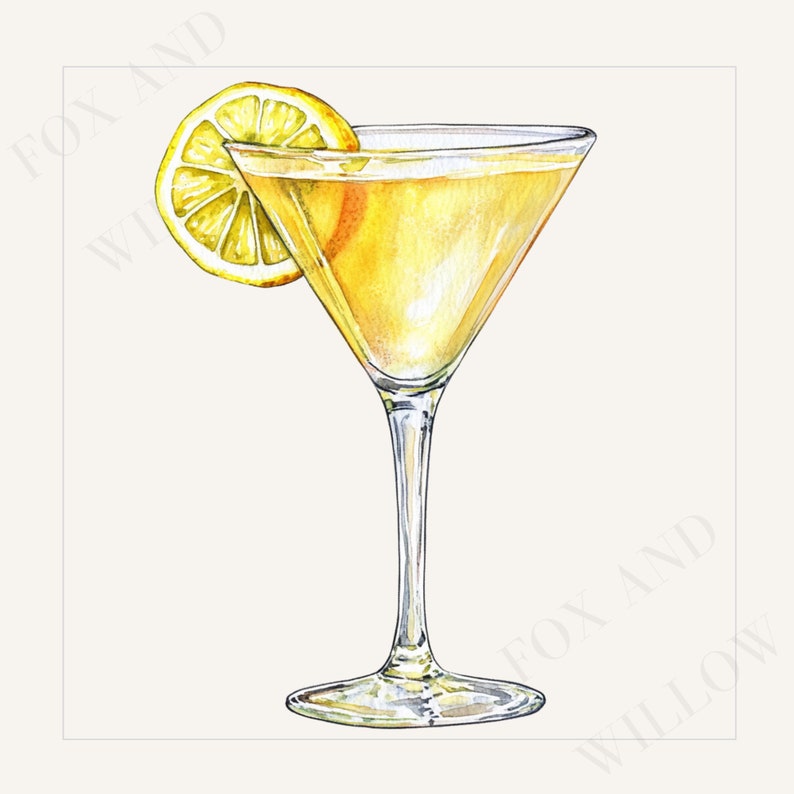 Limoncello Spritz Clipart, Watercolor Style, Transparent Background ...