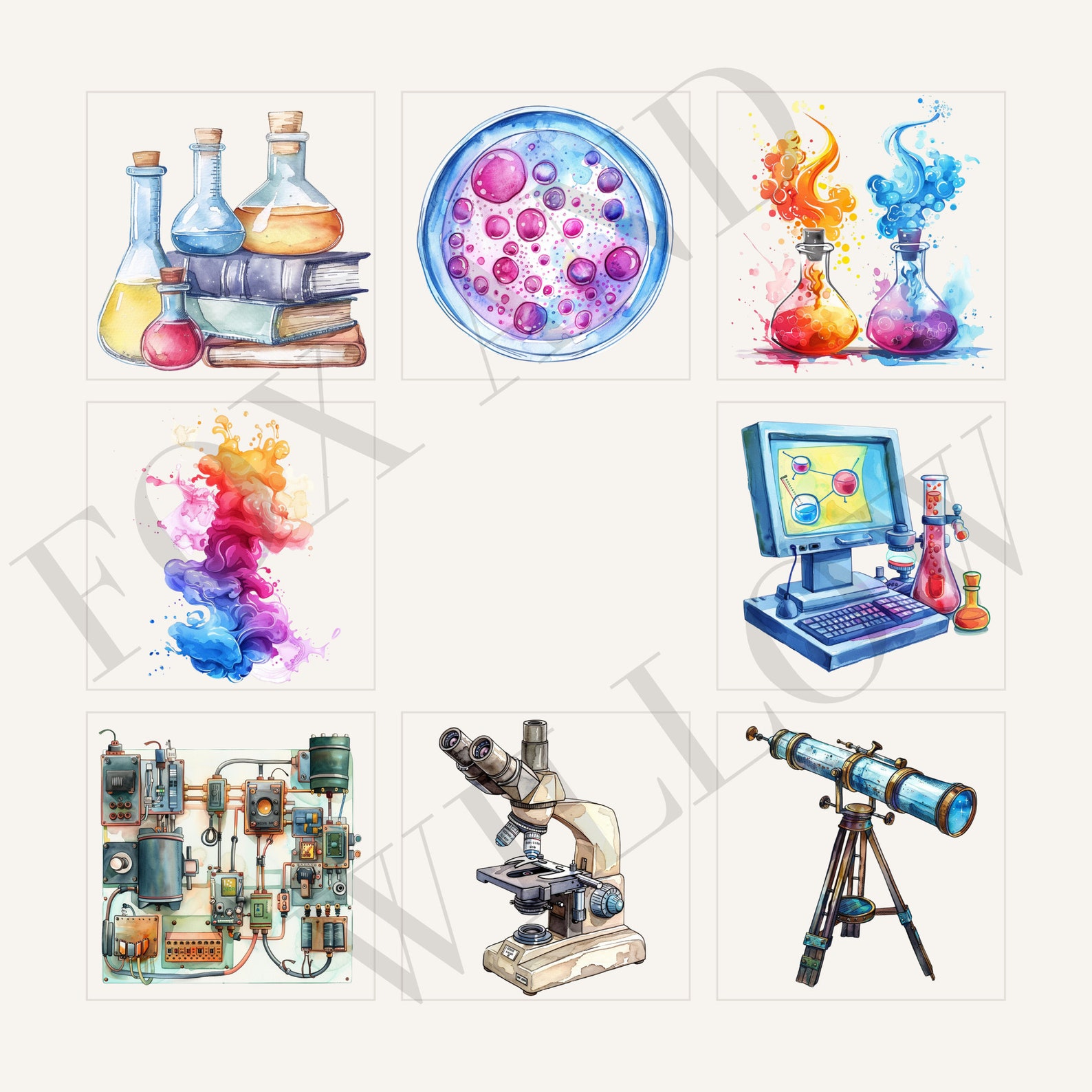 Science Watercolor Clipart, Science Teacher, Chemistry Class, Test Tube ...