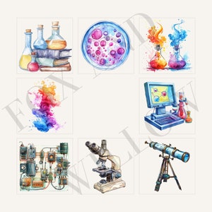 Science Watercolor Clipart, Science Teacher, Chemistry Class, Test Tube ...
