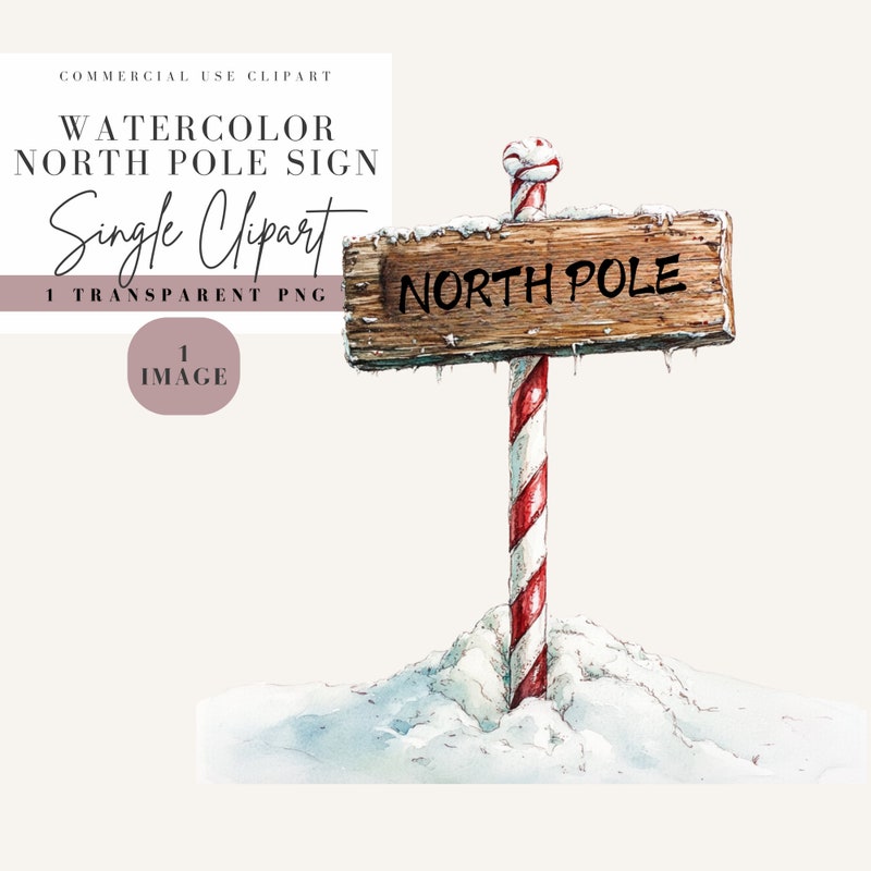 North Pole Sign Clipart - Etsy