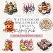 Halloween Treats Clipart, Watercolor Style, Transparent Background ...
