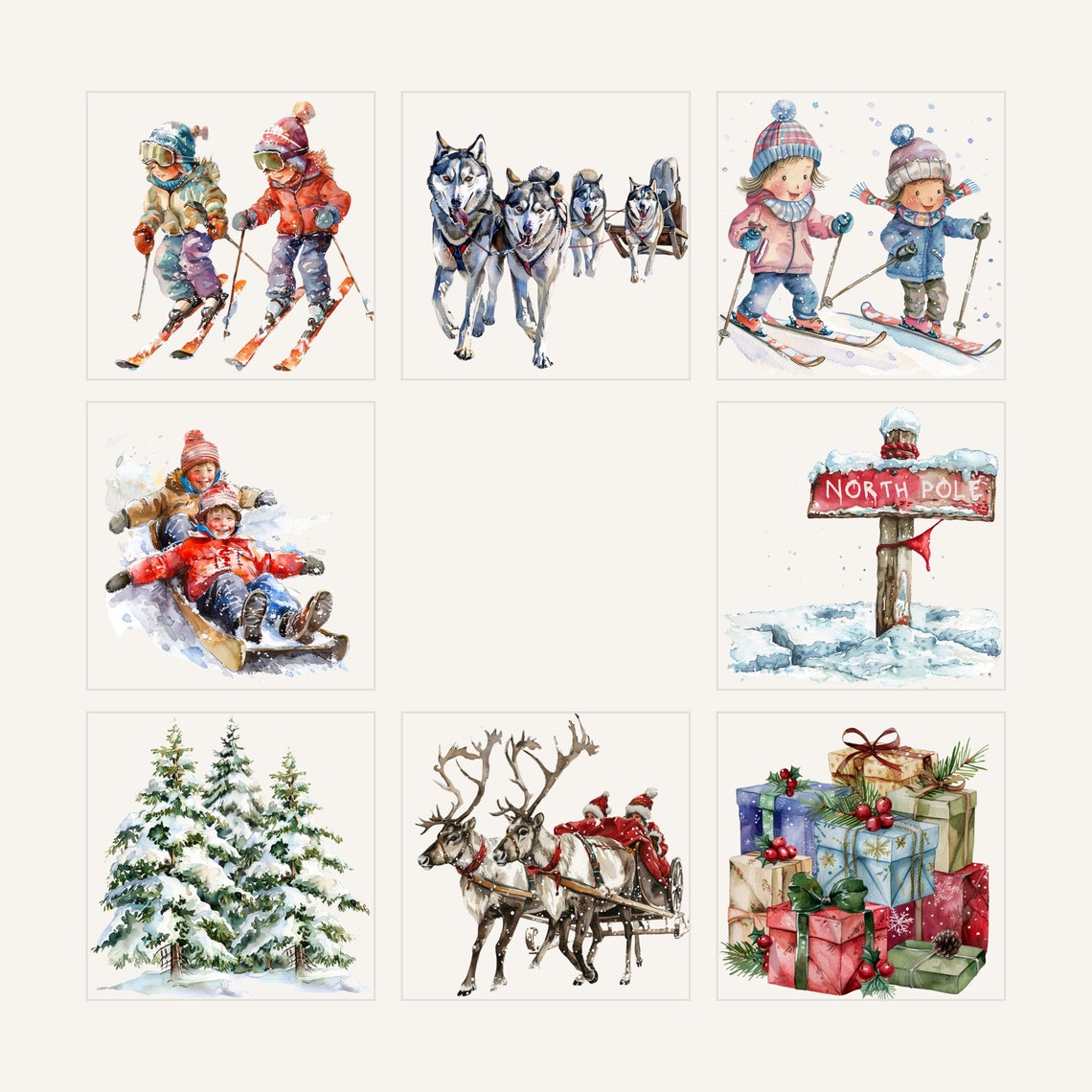 Lapland Watercolor Clipart, Transparent Commercial Use PNG, North Pole ...