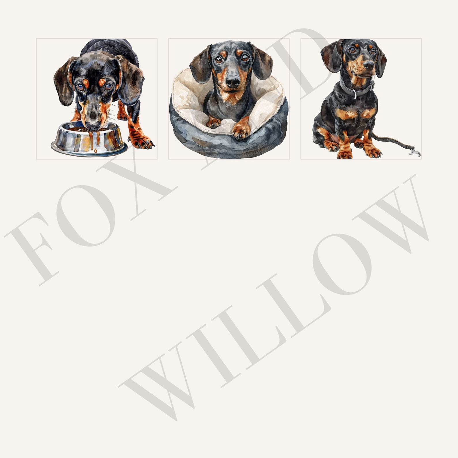 Dachshund Watercolor Clipart, Transparent Commercial Use PNG, Cute ...