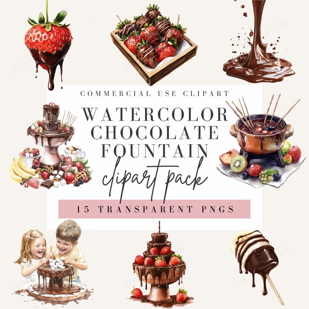 Chocolate Fountain Clipart, Sweet Fondue Clip Art, Choc Dessert Images ...