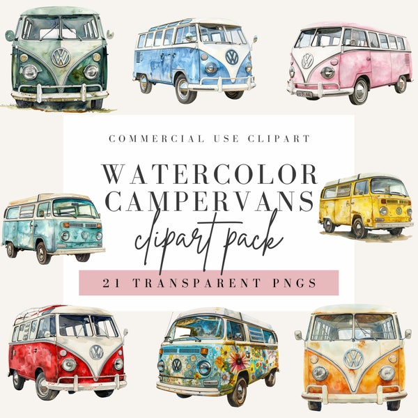 Hippie Van Clipart - Etsy
