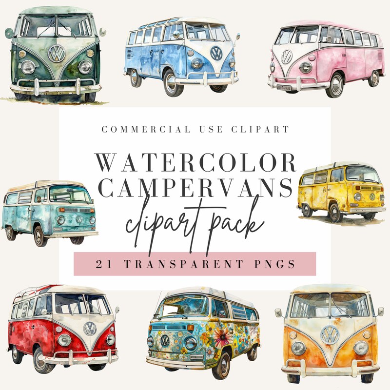 Hippie Van Clipart - Etsy