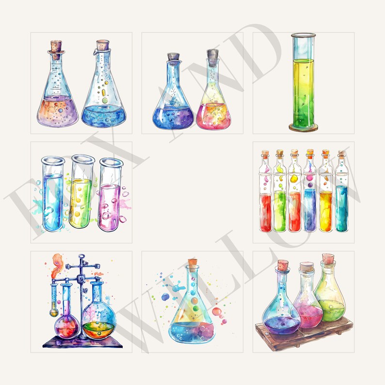Science Watercolor Clipart, Science Teacher, Chemistry Class, Test Tube ...