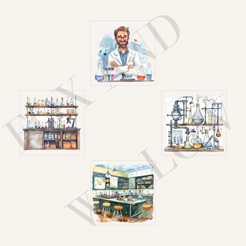 Science Watercolor Clipart, Science Teacher, Chemistry Class, Test Tube ...