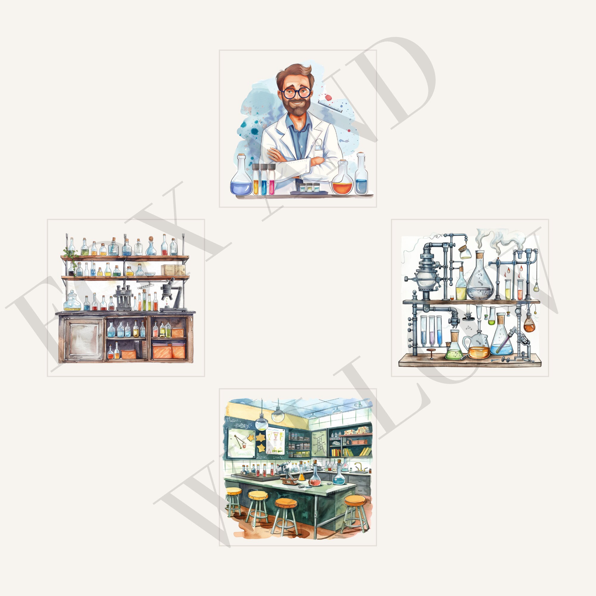 Science Watercolor Clipart, Science Teacher, Chemistry Class, Test Tube ...