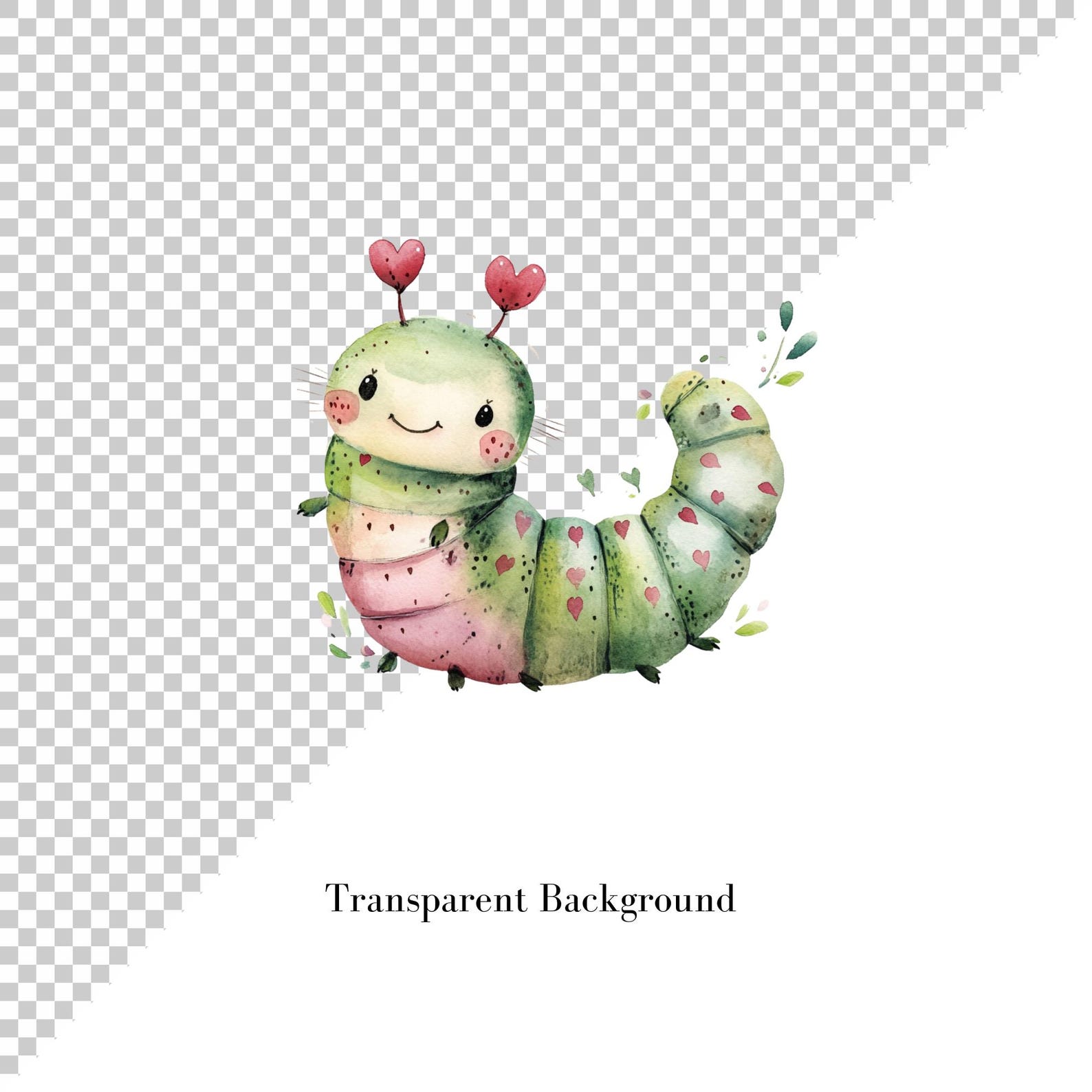 Enchanted Garden Love Bugs Clipart, Watercolor Style, Transparent ...